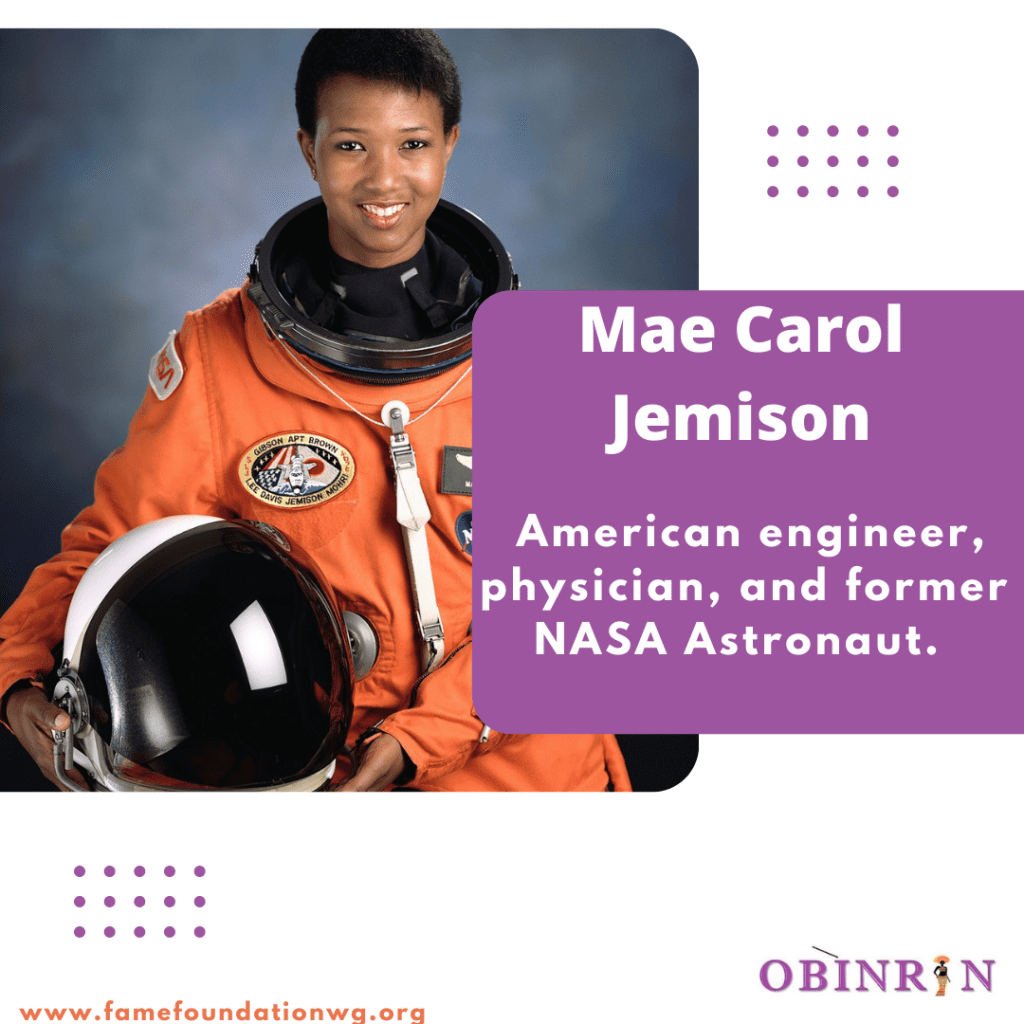 Mae Carol Jemison First American Woman in Space – FAME Foundation